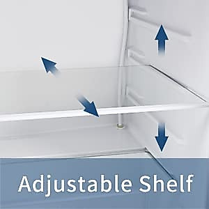 PEIHONGET Mini Fridge with Freezer, 3.2 Cu.ft, 5 Settings Temperature Adjustable, Low Noise, Reversible Single Door, Compact Refrigerator for Bedroom Office and Dorm, Apartment, Kitchen(Silver)