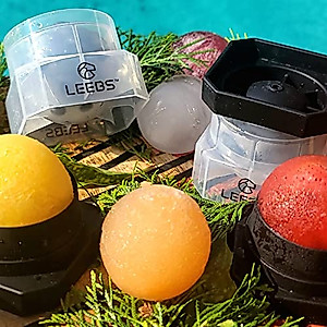 Sphere Ice Molds - 3 Pack Whiskey Ice Ball Mold - Silicone Freezer Press Ice Ball Maker Mold for Large Round Craft Whisky Ice Balls - Bourbon, Scotch, Old Fashioned, Cocktail Drinks - by LEEBS