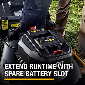 Cat DG670 60V 21” Cordless Lawn Mower 3-In-1 Cutting Modes, Brushless Battery Lawn Mower with TorqLogic, Easy-Adapt Walk-Behind Push Lawn Mower – Battery & Charger Included
