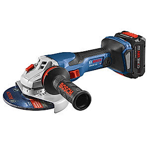 Bosch PROFACTOR 18V SPITFIRE GWS18V-13CB14 Cordless 5-6 In. Angle Grinder Kit & Slide Switch, Includes (1) CORE18V 8.0 Ah Performance Battery + Bosch GBA18V80 CORE18V 8.0 Ah Performance Battery