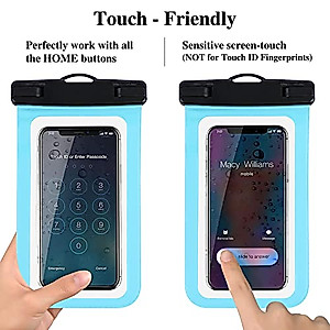Harapu Universal Waterproof Phone Pouch Case Compatible for iPhone 13 12 11 Pro Max XS MAX XR X 8, Galaxy S21 S20 S11 S10 S8 S8+, Most Phone up to 6.5" Diagonal, Blue