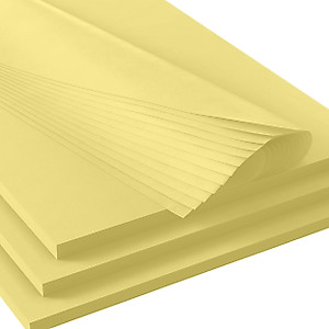 120 Sheets of Ivory/Light Yellow Tissue Paper - 15" x 20" Packing Paper Sheets for Moving - 10lb Wrapping Paper - Newsprint Paper for Packing, Moving Supplies & Protecting Items Crown Display