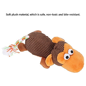 Zerodis 2PCS Squeaky Stuffed Pet Dog Toys Chew Toy with Squeakers Soft Plush Duck Monkey Sound Toys for Puppies Teething Small Medium Large Dogs