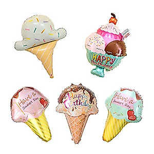5PCS Kawaii Ice Cream Balloons Party Supplies Decorations Food Summer Birthday Baby Shower Themed Party Favor