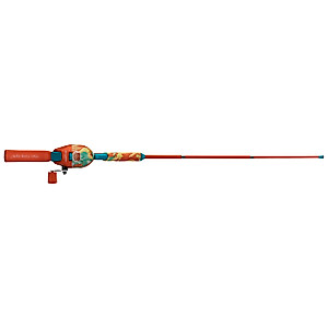 Kid Casters Tangle-Free Telescopic Fishing Rod, Tackle Box & Back Pack Complete Kit (Krazy Print)