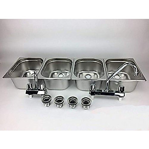 Concession Sink 4 Large Compartment Stand Food Trailer Truck