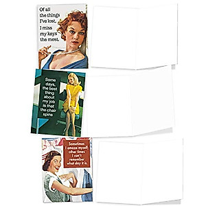 The Best Card Company - 20 Note Cards Blank Assortment (4 x 5.12 Inch) (10 Designs, 2 Each) - Hot Mess AM6622OCB-B2x10