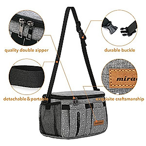 Miracle Baby Stroller Organizer Bag for Mom, Baby Trolley Bag - Compatible with Any Stroller - Multifunctional Large Capacity?Grey Star?