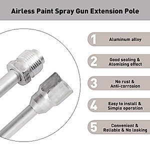 SINYOWOT 40 Inch/100CM Airless Sprayer Gun Tip Extension with Red Guard, Airless Paint Sprayer Spray Gun Tip Extension Pole Rod (2 Pack)