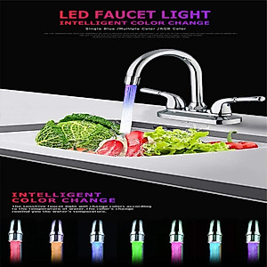 LED Faucet Lights 7 Color Changing Automatically Glow Faucet Aerator Led Water Faucet Tap Filters for Sink Kitchen Bathro​om (7 Color 3 PCS)