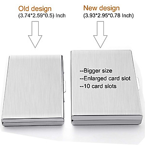 EASTNIGHTS RFID Credit Card Holder Protector Metal Credit Card Wallet Business Card Holder for Men Women Gift Box Package (Silver)