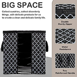 Keaxinty Storage Bags for Clothes,3 Pack 100L Large Capacity Blanket Foladable Storage Boxes with Thick Reinforced Handles for Bedding,Clothing,Pillow, Black (20.5x14.6x20.5in)