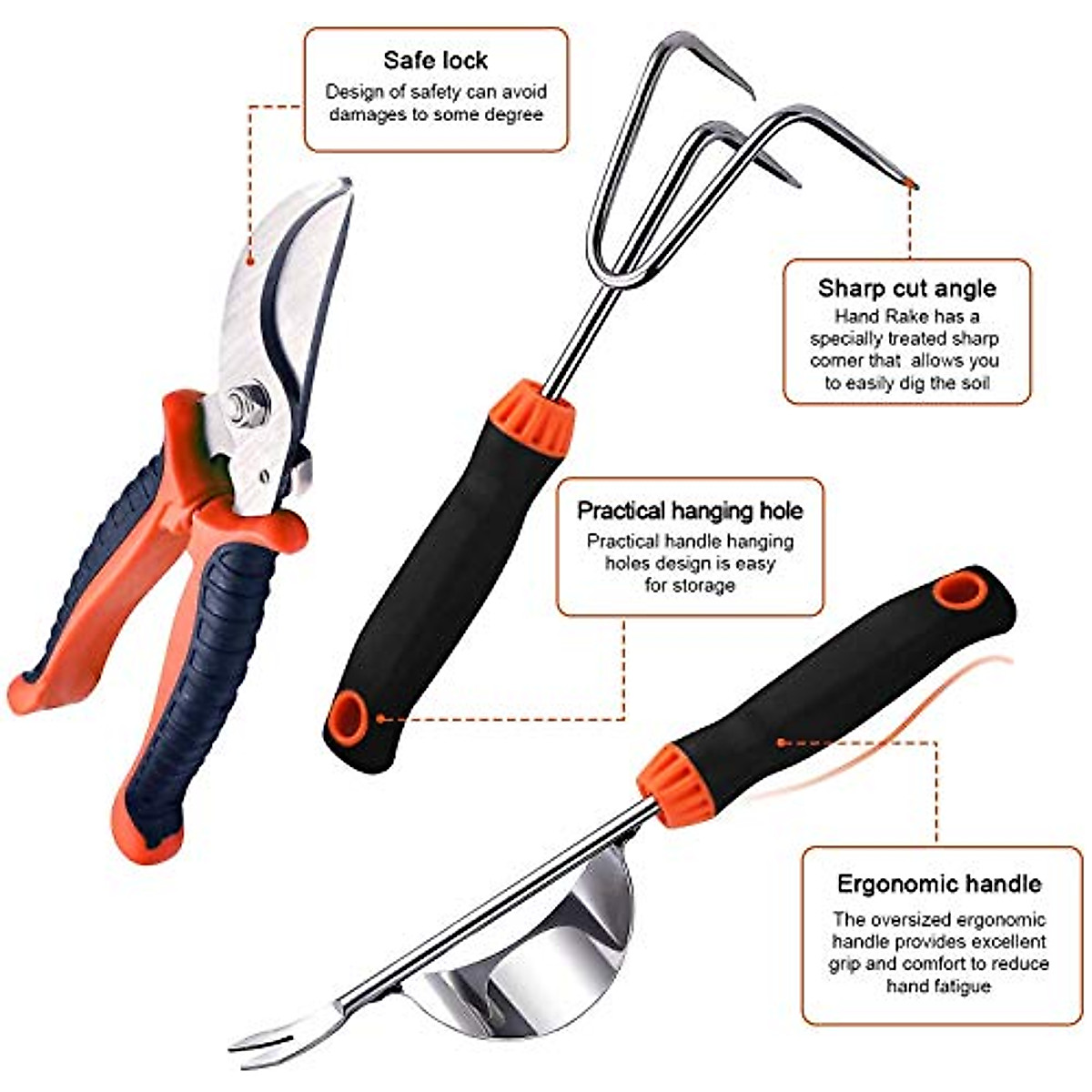 LANNIU Garden Tool Set, 27 Piece Stainless Steel Heavy Duty Gardening Tool Set, Gardening Tools for Women/Grandparents/Parents