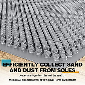 Hreasky Silicone Indoor Door Mat - Quick Dry, Strong Suction& Machine Washable Floor Mat, Low Profile for Home Entrance, Garage, Patio, 17"x 30" (Gray)