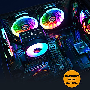 DS 6Pack 120MM RGB PC Cooling Fans, LED Case Fans with Remote Control for Computer, PC Case CPU Coolers, Radiators System (8th GEN Hub Box, A Series)