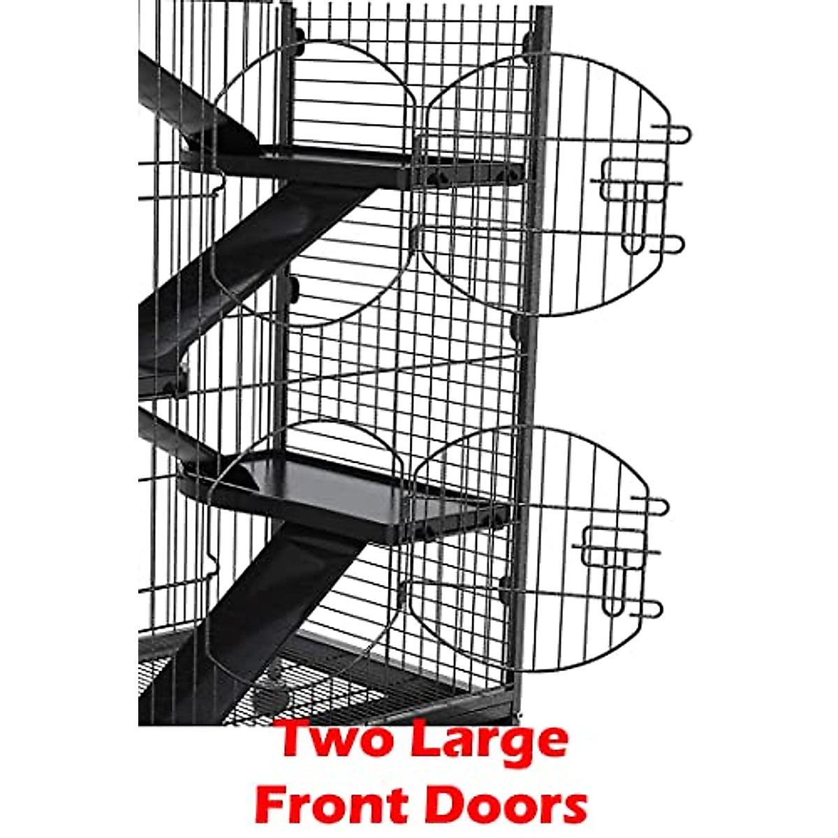 Large 37-inch 4-Levels Metal Ferret Guinea Pig Cage 2 Large Front Doors Small Animal Hutch for Squirrel Rabbit Chinchilla Large Size Rat Hedgehog Cat Indoor Outdoor Use