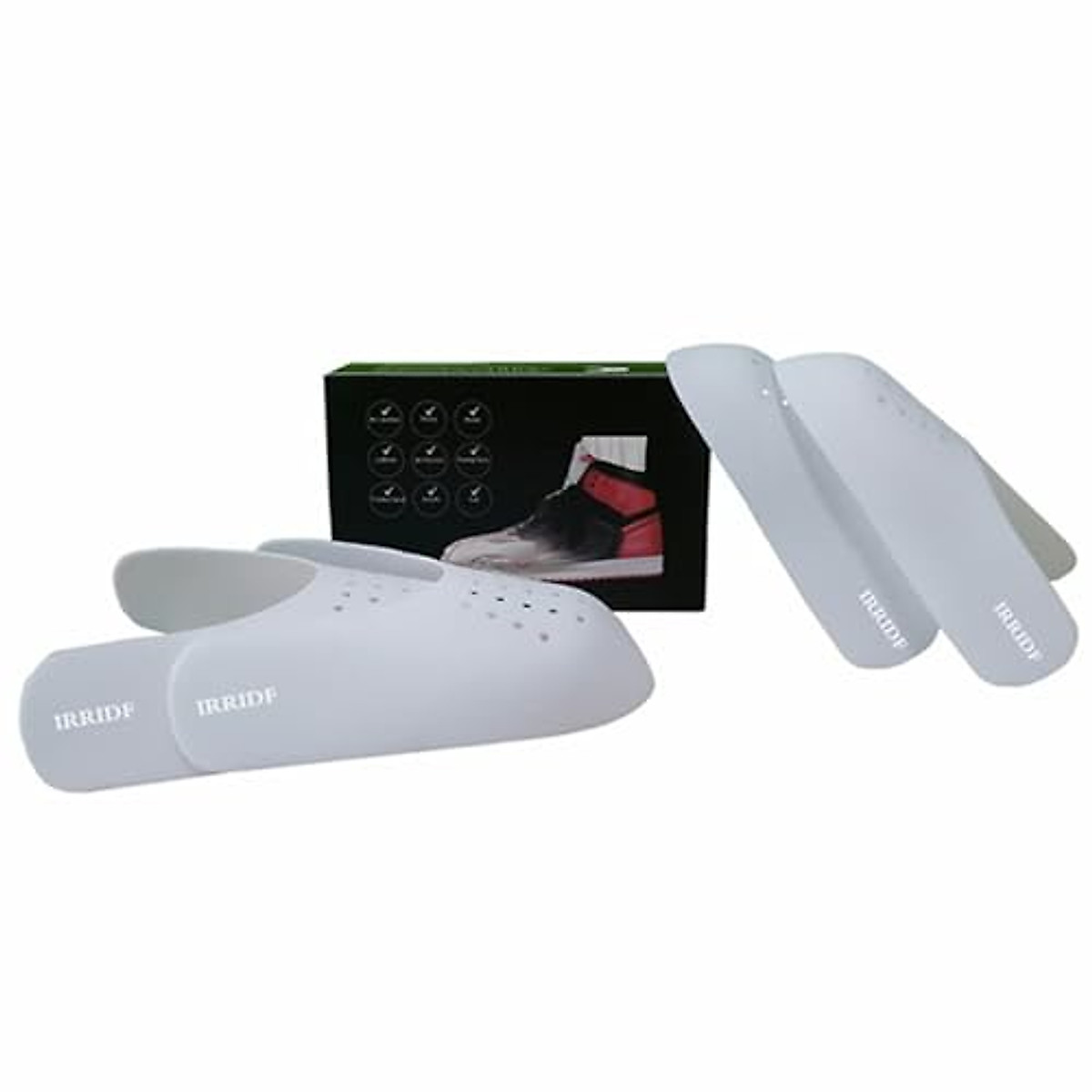 IRRIDF 2 Pair Shoe Protector for Sneakers - Air Force 1, Jordans, Dunks oe Box Decreaser Anti-wrinkle Shoes Creases