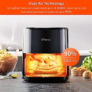 Ultenic K10 5.3QT Air Fryer Oven Combo, One-Touch Screen with 11 Presets, Complete APP Control Including Customizable Smart Cooking Programs and Over 100 Recipes, Nonstick and Dishwasher-Safe Basket