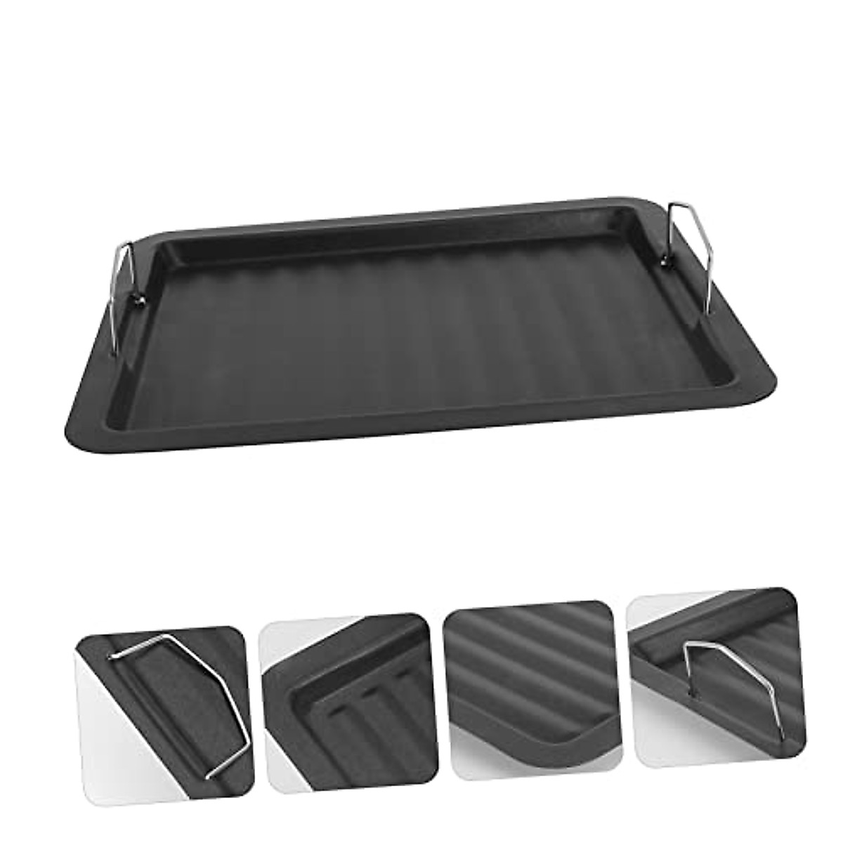 SHOWERORO 1pc Bakeware Grill Toppers Griddle Plate Barbecue Baking Pan Indoor Griddle Nonstick Bakeware Stainless Steel Griddle Baking Tool Barbecue Accessory Camping Barbecue Pan Tray Iron