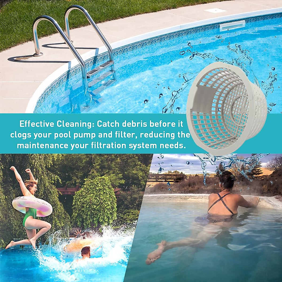 CALIDAKA Skimmers Pool Replacement Skimmer Basket, Fits Most Above Ground Wall Skimmers Pool Supplies Skimmers Basket, Skimmer Basket Random Color (Without Handle)