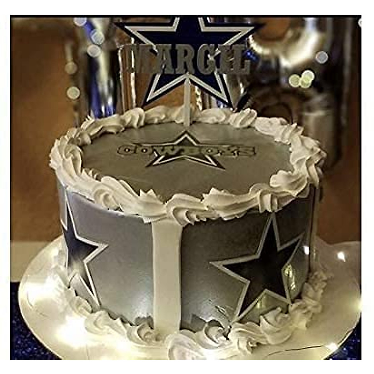 3D Wade Creations Cowboys Personalized Cake Topper