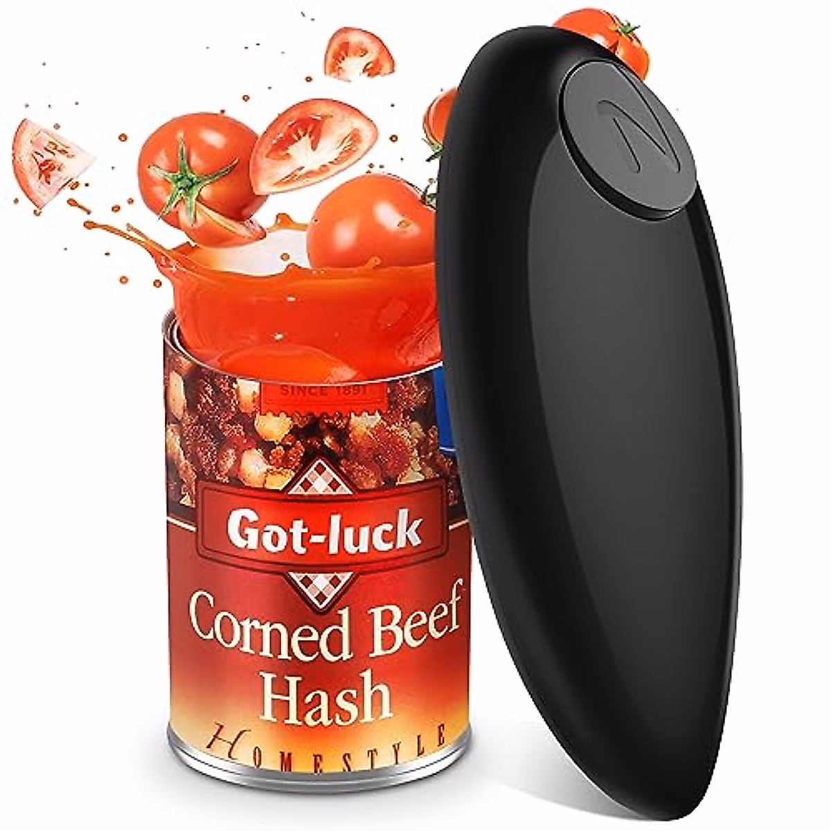 One Touch Electric Can Opener, Hands Free Automatic Can Openers Fit Different Cans with No Sharp Edges for Kitchen, Food Safe Battery Can Opener Kitchen Essential