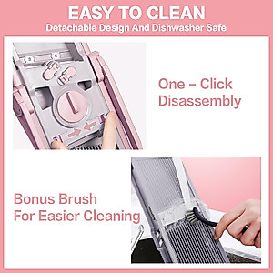 QieCai Safe Mandoline Slicer for Kitchen, Multifunctional Chopper Vegetable Cutter, Julienne + Dicer for Vegetables, Meal Prep & Thickness Adjuster, Essential Kitchen Gadgets-pink