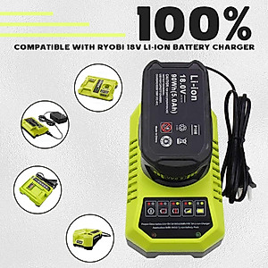 3000mAh 18V P102 P108 Li-ion Replacement Battery for Ryobi 18 Volt Battery Lithium-ion Plus Battery Max P102 P108 P103 P105 P107 P109 P104 Compatible with Ryobi 18Volt Power Cordless Tools (2 PACK)