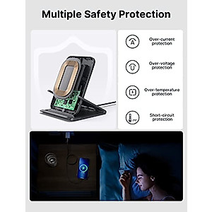 Wireless Charger [2 Pack], 2 in 1 Wireless Charger Stand, JSAUX 10W Wireless Charging Stand Compatible with iPhone 14/14 Pro/14 Plus/14 Pro Max/13/12/11, Samsung Galaxy S23/S23 Ultra/S22/S22 Ultra/S21