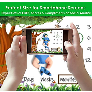 Qualitish Baby Monthly Milestone Blanket Boy Girl, Unisex baby milestone blanket | 40X50 inch Large Premium Extra Soft, Cozy Minky Fleece | Newborn Month Photo Blanket with Wreath Frame and Wrist Band