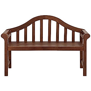 Teal Island Designs Concorde 53" Wide Dark Natural Acacia Wood Outdoor Bench