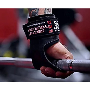 Cobra Grips PRO Weight Lifting Gloves Heavy Duty Straps Alternative Power Lifting Hooks for Deadlifts Wrist Wraps Support Bodybuilding (PRO Model for Men One Size, Black Rubber)