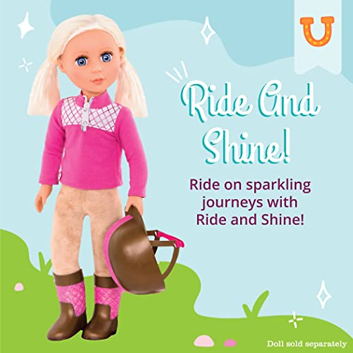 Glitter Girls by Battat - Ride & Shine Deluxe Equestrian Outfit - 14" Doll Clothes & Accessories For Girls Age 3 & Up - Childrens Toys , Pink
