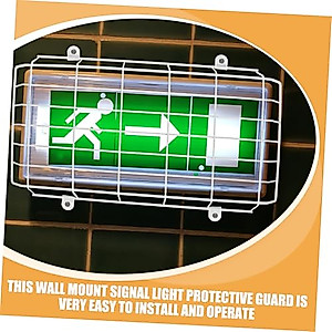 CAXUSD 2pcs School Evacuation Sign Exit Sign Protective Covers Emergency Light Protection Exit Sign Protective Cage Sign Light Covers Light Switch Covers Guard LED Exit Sign White Iron