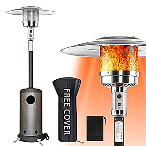 Patio Outdoor Heaters Propane - 48000 Btu Patio Heater Propane, Rapid Heating Propane Heater, Outdoor Heater with Wheels and Ground Plugs, Propane Heater for Garden, Party, Backyard, Restaurant