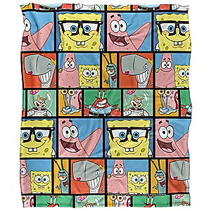 Spongebob Blanket, 50"x60" Spongebob Tile Pattern Silky Touch Super Soft Throw Blanket