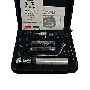 ArTLaB-Premium 3-in-1 Otoscoope Oph Diagnostic set- Multi-Function otoscope- Kit for Home & Nursing Students-Sight Chart, Replacement Tips, Easy to Carry Case (36 Pcs Set Ent Set)