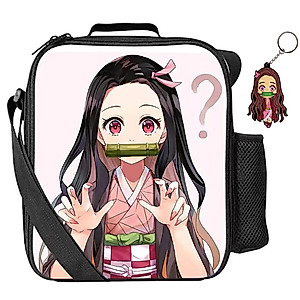 SPIRTUDE Anime Nezuko Lunch Box Cooler Bag Lunch Bag Travel Portable Storage Reusable Crossing Bag (Nezuko)