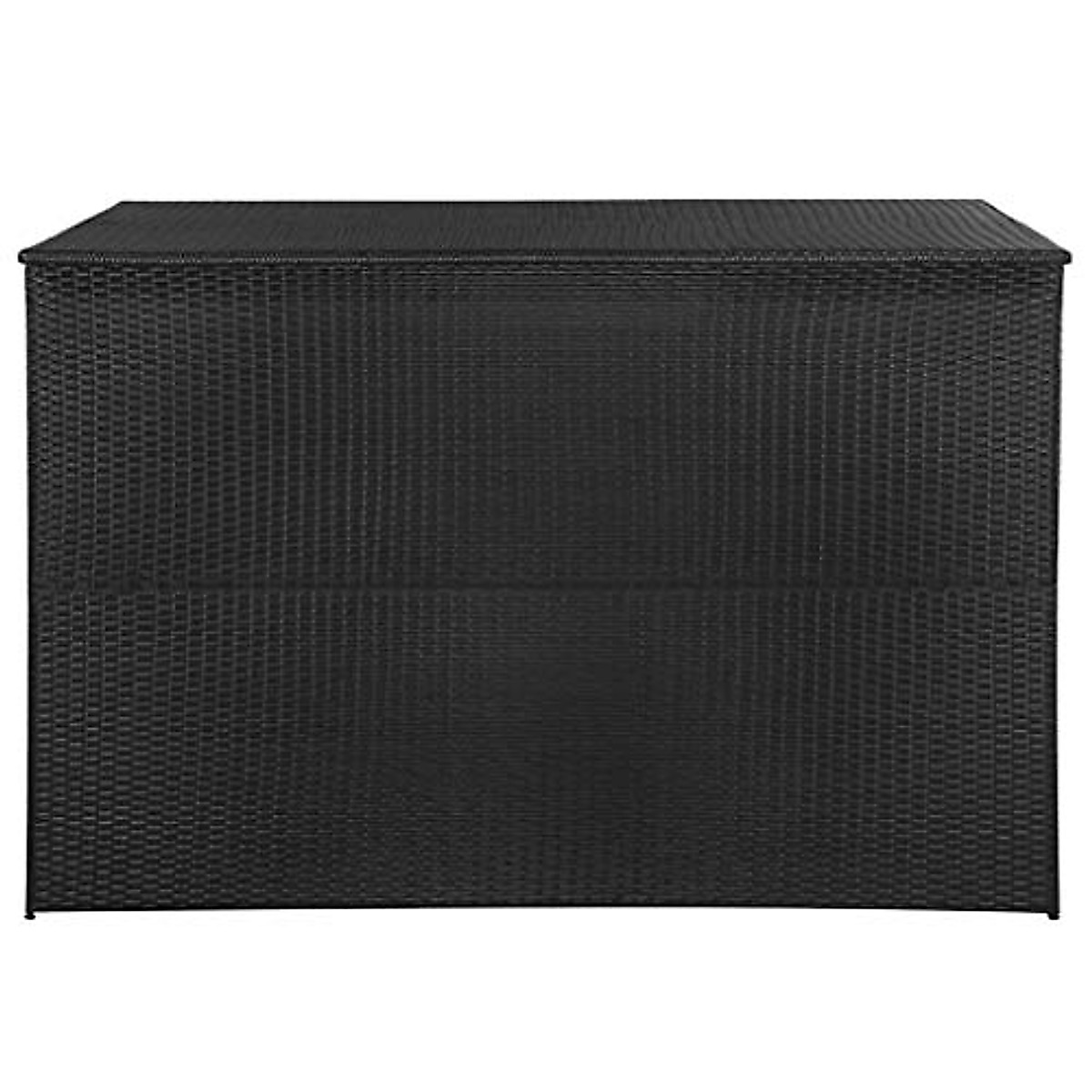 Queen.Y 330 Gallon Outdoor Deck Box, Garden Rattan Wicker Storage Box, Water-resistant & Durable, PE Liner with Zipped Closure, Patio Furniture Cover, Black