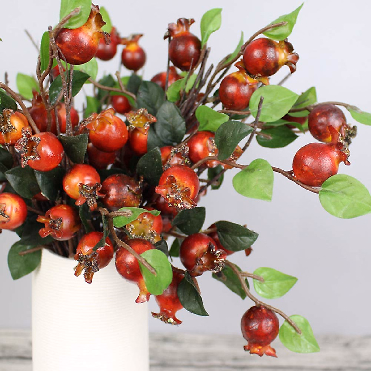Group of 5 Artificial Rosehip Berries Simulation Pomegranate Fruit Floral Accessories (Red)