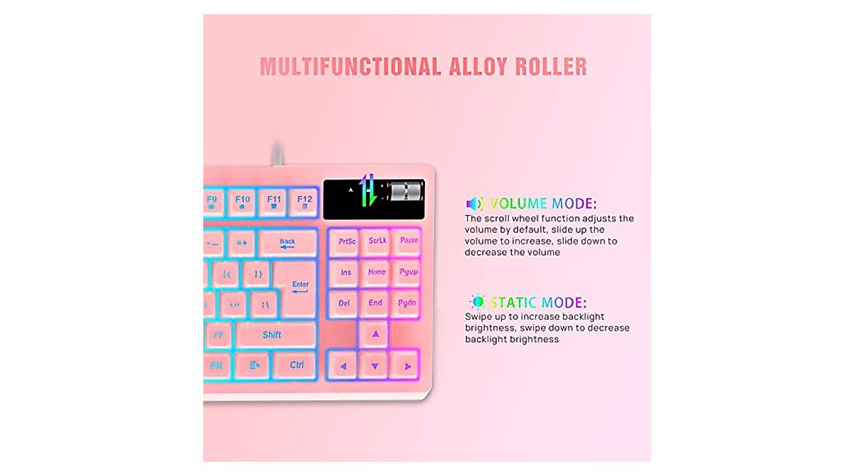 RGB Pink Gaming Keyboard & Mouse Set – Vibrant & Precise Gaming Combo