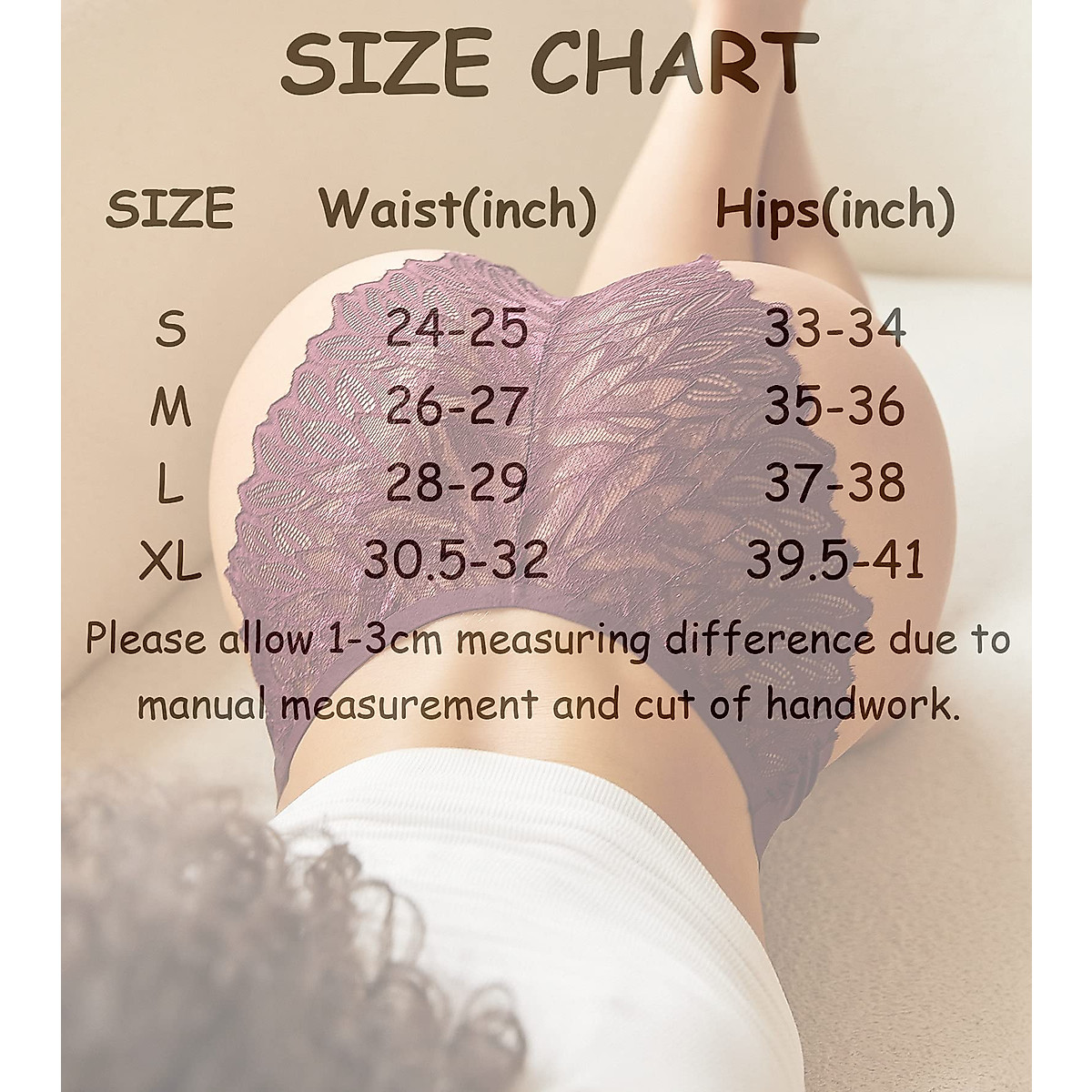 Sth Big Cheeky Underwear for Women Lace No Show Bikini Soft Breathe Seamless Panties Ladies Sexy Hipster Set 6 Pack