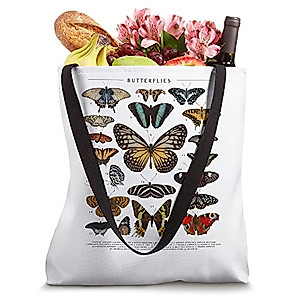 Butterflies Catalog Encyclopedia, Cottagecore Aesthetics Tote Bag