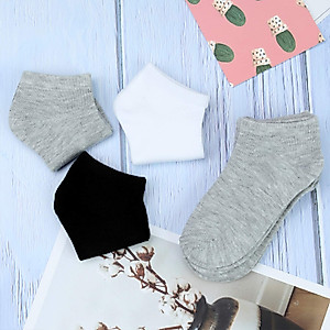 Cooraby 20 Pairs Toddler Kids Ankle Socks Boys Girls Half Cushion Low Cut Soft Breathable Athletic Socks