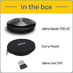 Jabra Speak 750 Corded Speakerphone for Softphones – Easy Setup, Portable USB Speaker for Holding Meetings Anywhere with Outstanding Sound Quality (Renewed)