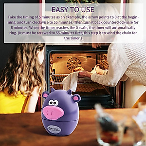 2 Pack Kitchen Timer with Cute Cartoon, Mechanical Animal Timer For Kids, 60 Minute Wind up Timer for Cooking, Sports, Reading(Bull and Bear)