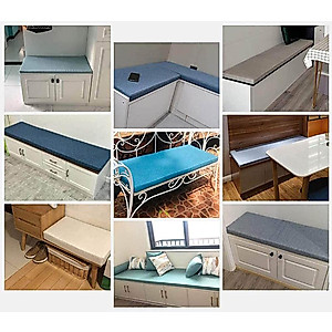 Bench Cushions,High Density Foam Cushion Seat Pad Outdoor Patio Furniture Bench Cushion with Zipper Long 2in Thick Washable Swing Chair Seat Pad Non-Slip,40x16in,Blue-6