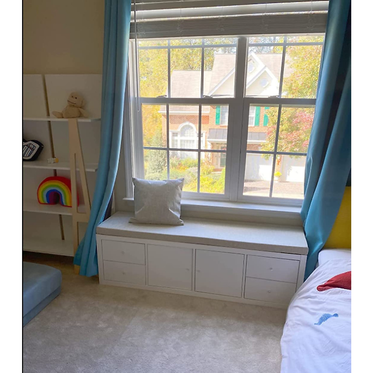 Kiyeocca Custom Bench Cushion Cover, Window Seat Cushion Cover Indoor, Custom Size Bench Seat Cushion Cover, Storage Bench Padding Cover, White Cover for Bench Cushion