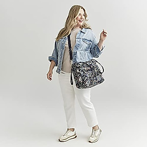 Vera Bradley Women's Cotton Ultimate Baby Diaper Bag, Plum Pansies - Recycled Cotton, One Size