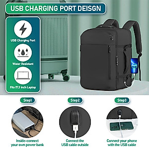 Carry On Backpack, Large Travel Backpack, Extra Large Expandable 40L Airline Approved Business Travel Backpack, Anti Theft Waterproof Luggage Backpack With USB Port Computer Backpack For Men & Women